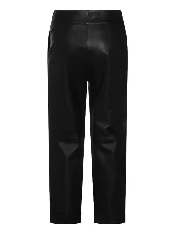 Ports 1961 Leather Straight-leg Trousers - Black