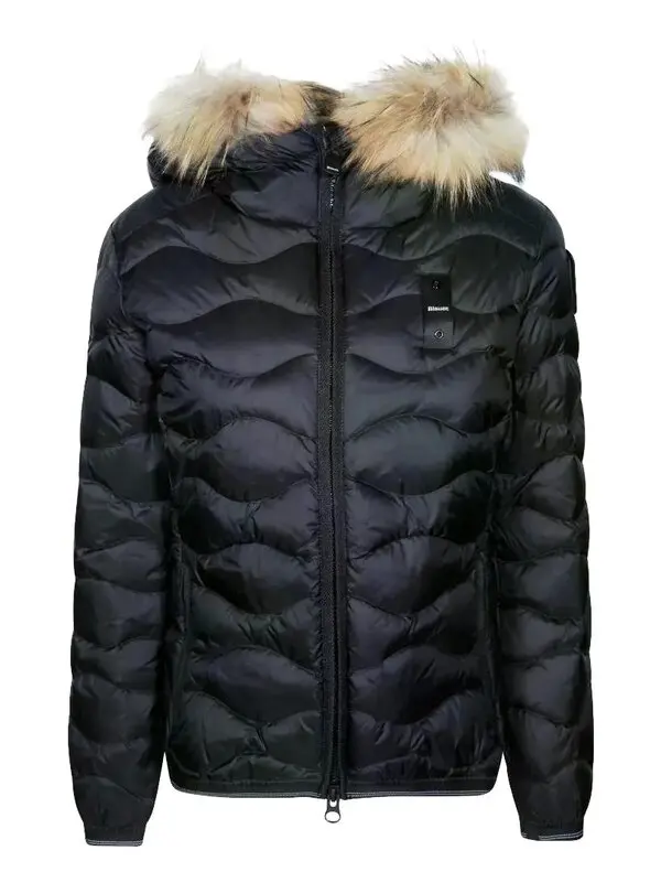 BLAUER. Aldie Fur-trim Hooded Quilted Coat - Black