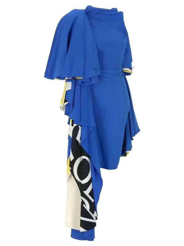 Loewe Stretch Viscose Asymmetric Dress - Blue