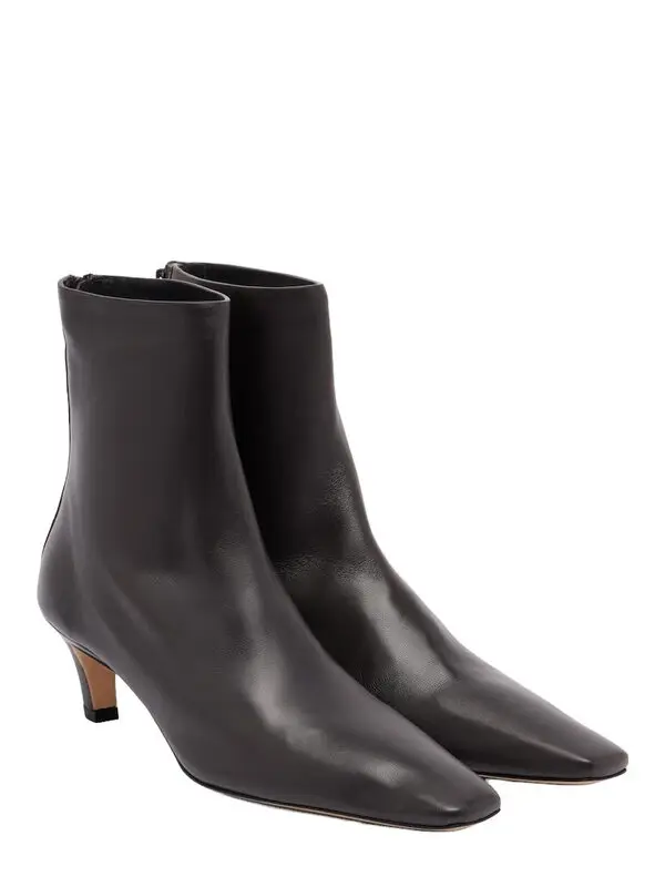 TOTEME Leather Ankle Boots - Brown