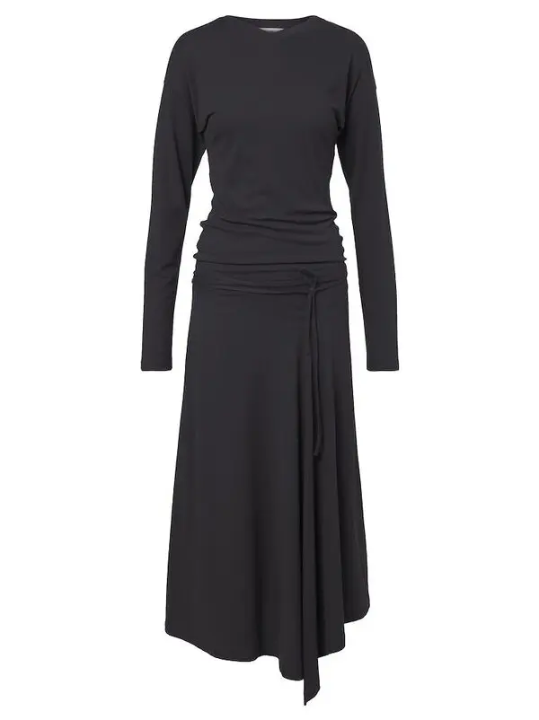 LEMAIRE Cotton Jersey Crepe Midi Dress - Grey