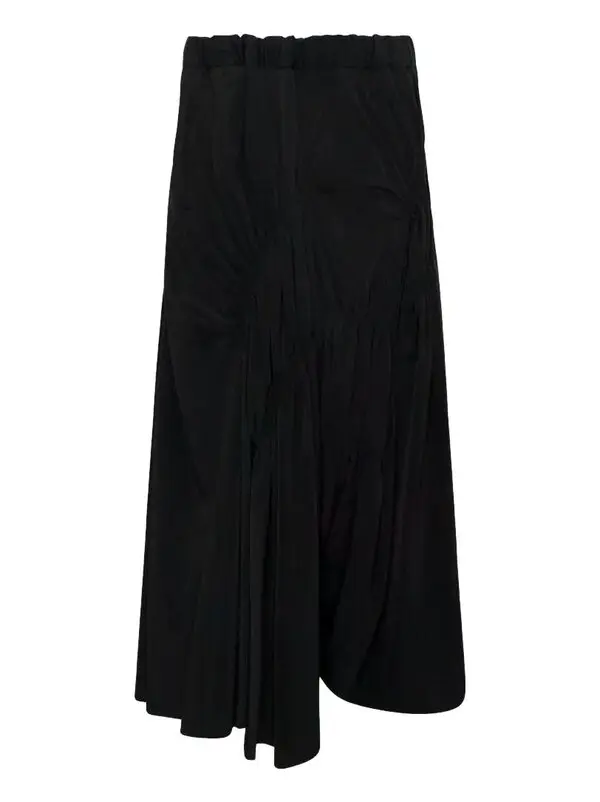 Y’s Gather-pleated Wide-leg Trousers - Black