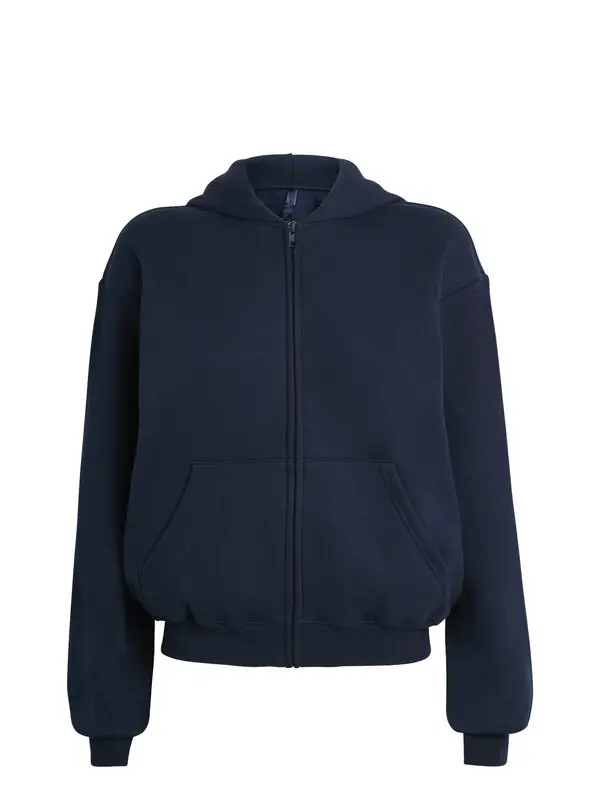 SKIMS Cotton-blend Fleece Classic Hoodie - Navy