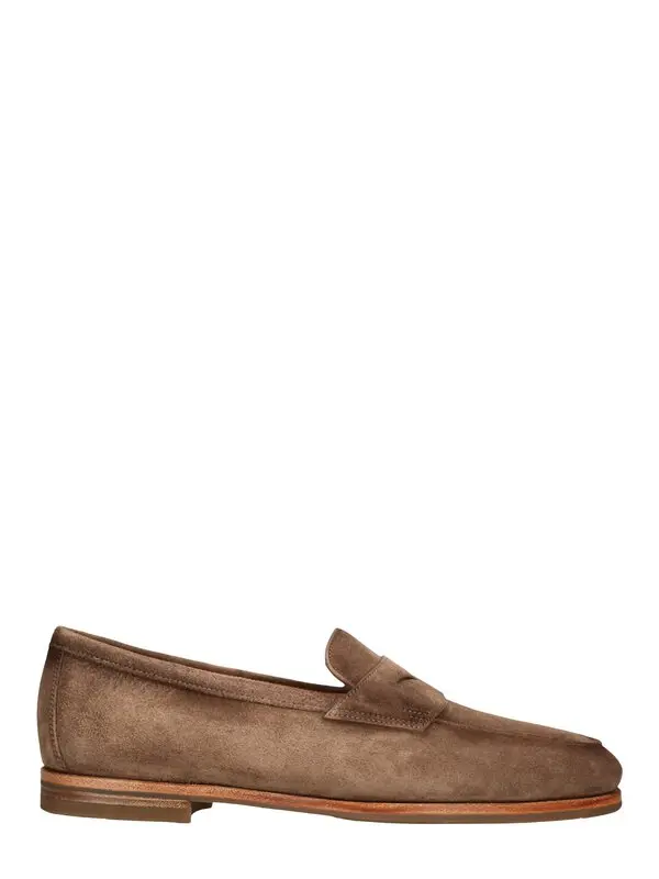 Santoni Suede Carla Loafers - Brown