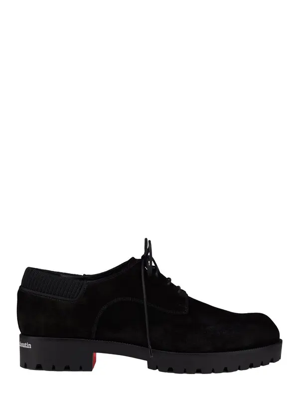 CHRISTIAN LOUBOUTIN Suede Cavafield Derby Shoes - Black