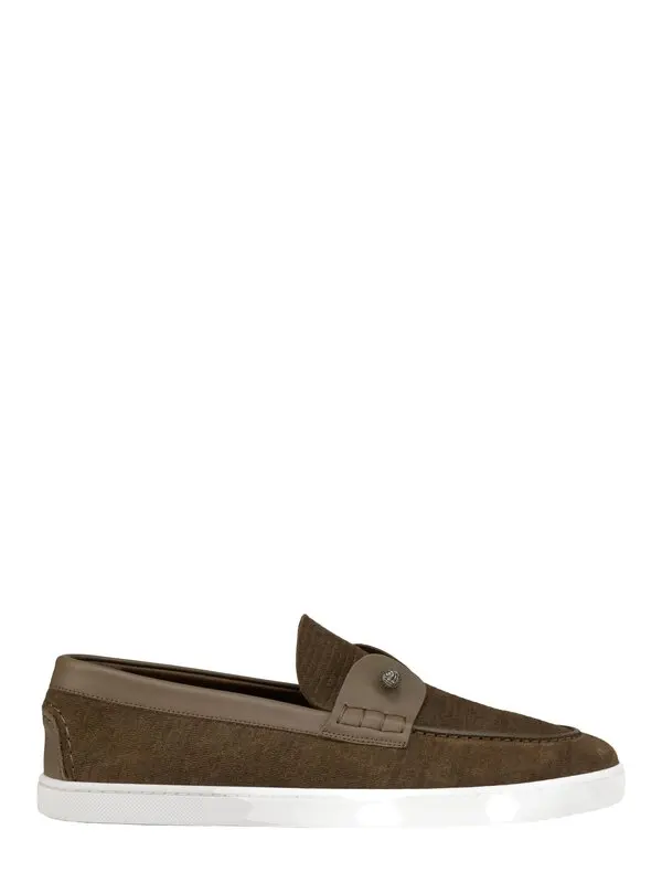 CHRISTIAN LOUBOUTIN Chambeliboat Yacht Leather Boat Shoes - Green