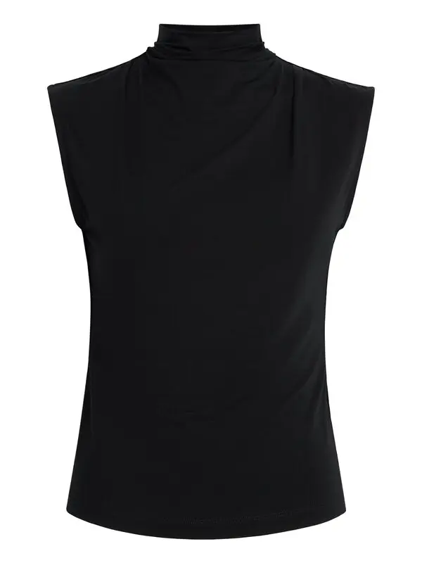 ME+EM Sleeveless Draped Top - Black