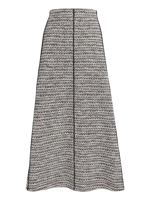 ME+EM Tweed A-line Midi Skirt - Brown