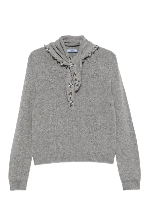 Prada Cashmere Crewneck Sweater - Grey