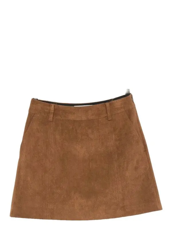 DUNST Suede Effect Mini Skirt - Brown