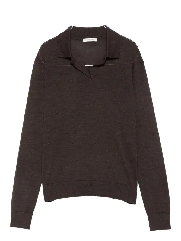 THE ROW Pauli Wool And Silk Polo Sweater - Brown