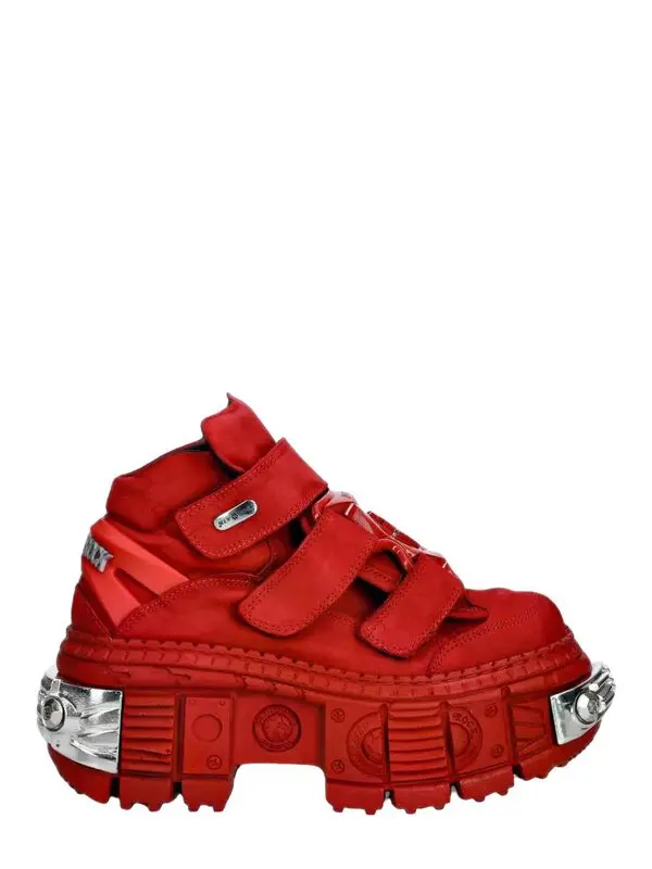 NEW ROCK M-wall285-c14 Touch-strap Platform Boots - Red