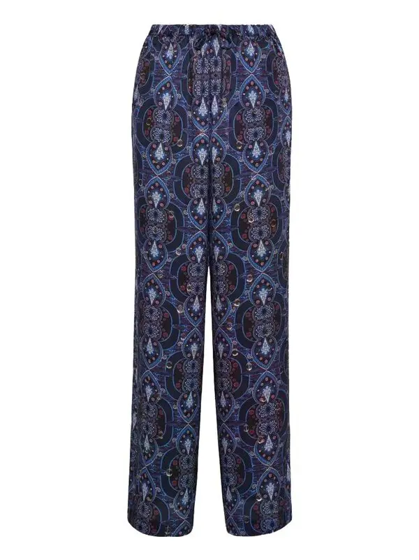 Cara Cara Girona Metallic-print Trousers - Blue