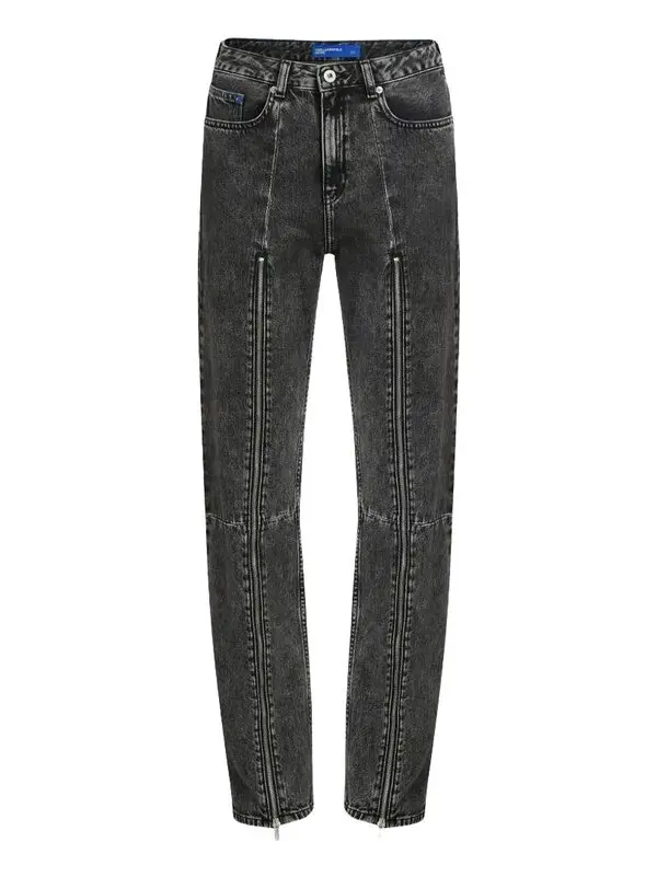 Karl Lagerfeld High-rise Straight Zip Jeans - Grey