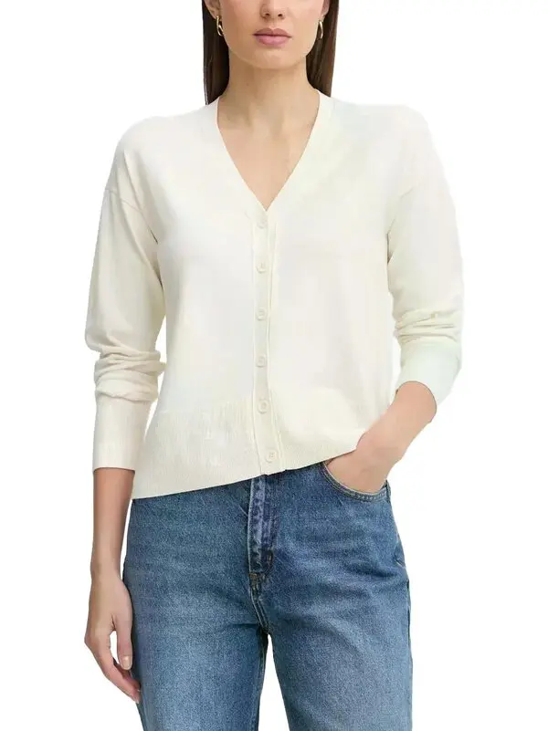 Sisley V-neck Button Cardigan - Neutrals