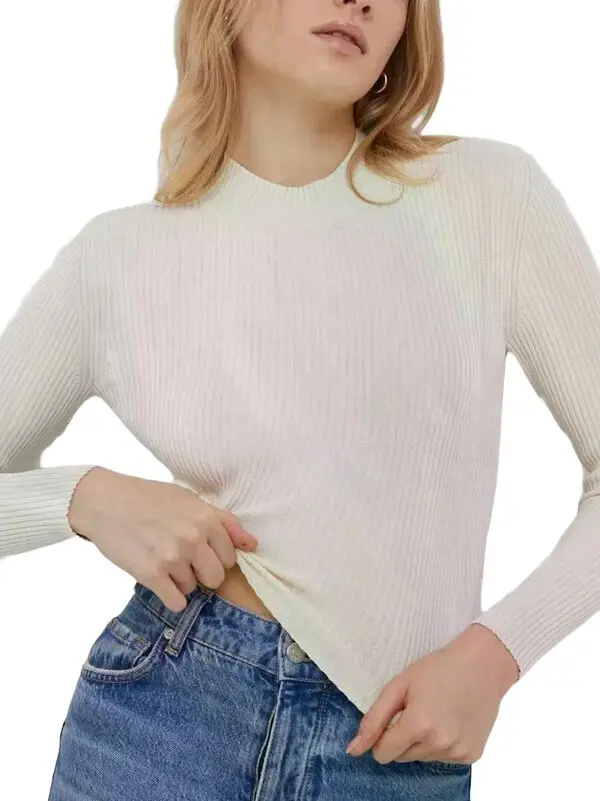Sisley Ribbed High-neck Knitwear - Neutrals