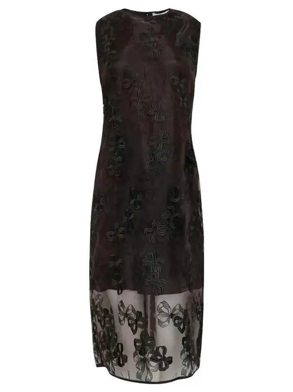 Cecilie Bahnsen Devin Organza Midi Dress - Brown