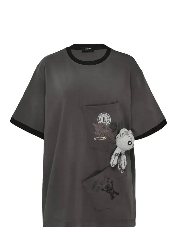 We11Done Doodle Teddy Charm T-shirt - Grey