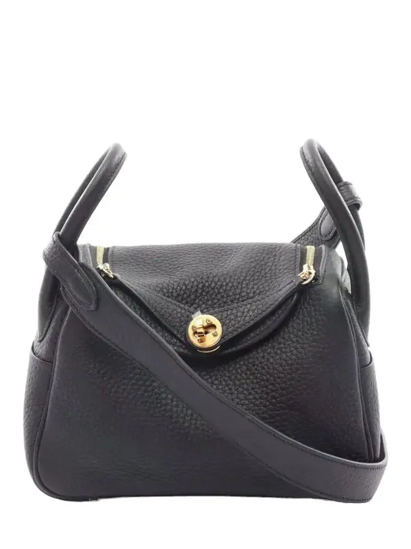 Hermès Clemence Leather Mini Lindy Tote Bag - Black