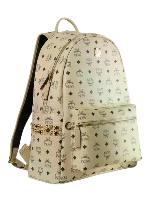 Mcm Stark Monogram-print Backpack - Neutrals