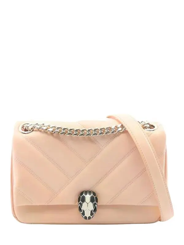 BVLGARI 2015-2026 Small Leather Serpenti Cabochon Crossbody Bag - Pink
