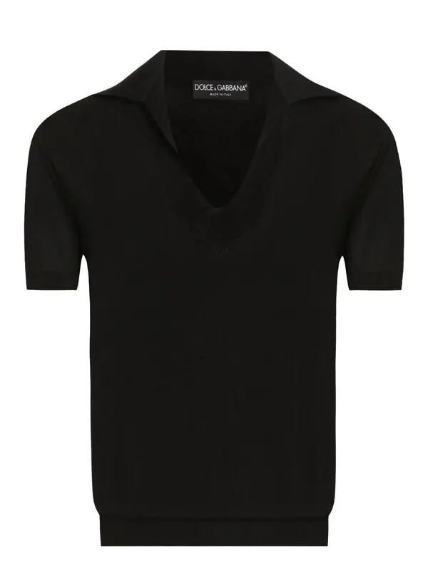Dolce & Gabbana Cashmere Polo Pullover Sweaters And Cardigans - Black