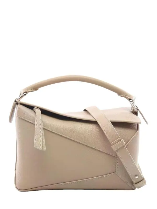 Loewe Small Calfskin Puzzle Edge Satchel - Neutrals