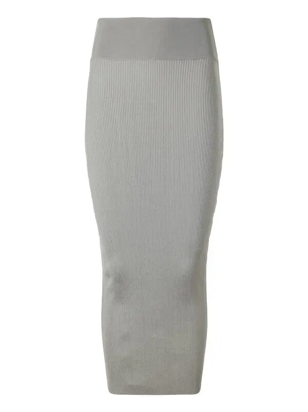 Stella McCartney Metallic Crepe Maxi Skirt - Silver