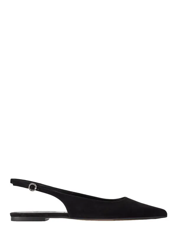 AeydĒ Annora Suede Slingback Flats - Black