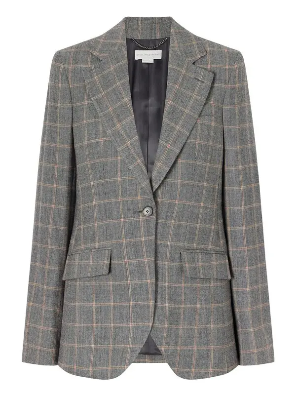 Stella McCartney Prince Of Wales Wool Blazer - Gray