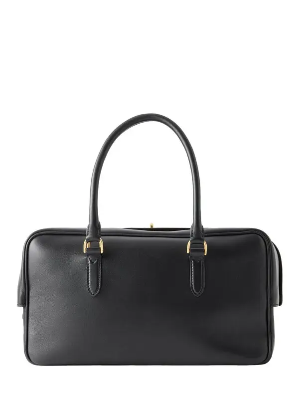 Balenciaga Le 7 Leather Bowling Shoulder Bag - Black