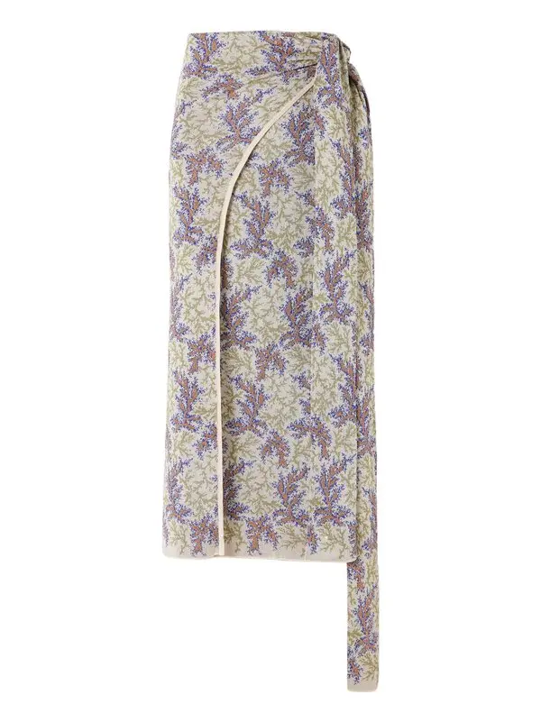Rabanne Wrap Jacquard Midi Skirt - Multi