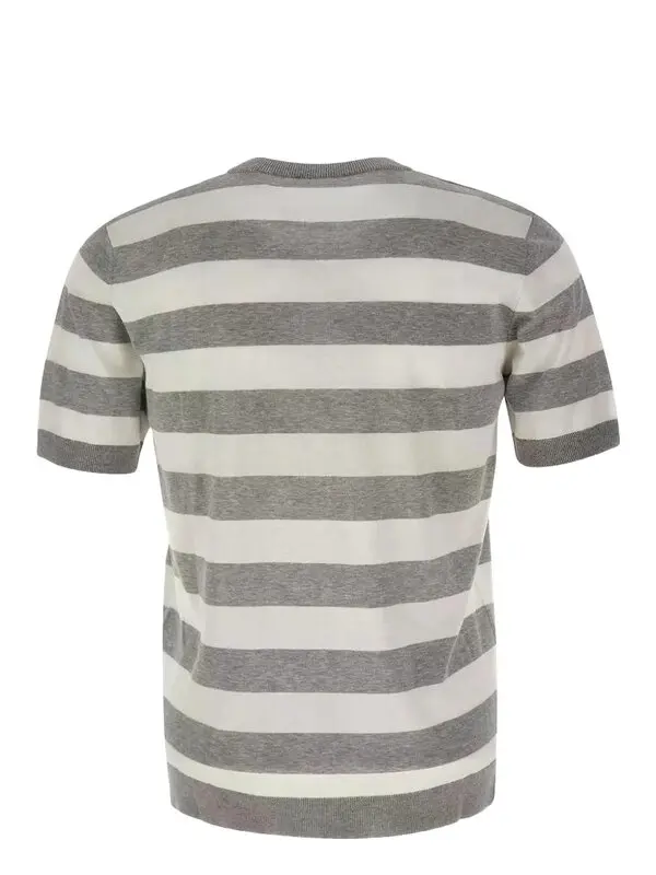 KANGRA Striped Cotton T-shirt - Grey
