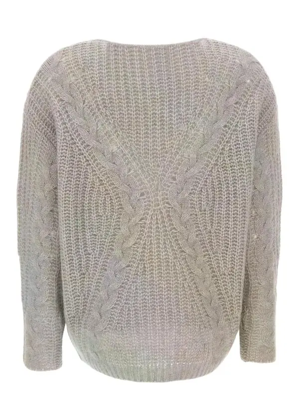 Hemisphere Cable-knit Open-knit Sweater - Grey