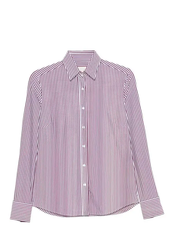 XACUS Sara Kt Vertical-stripe Shirt - Red