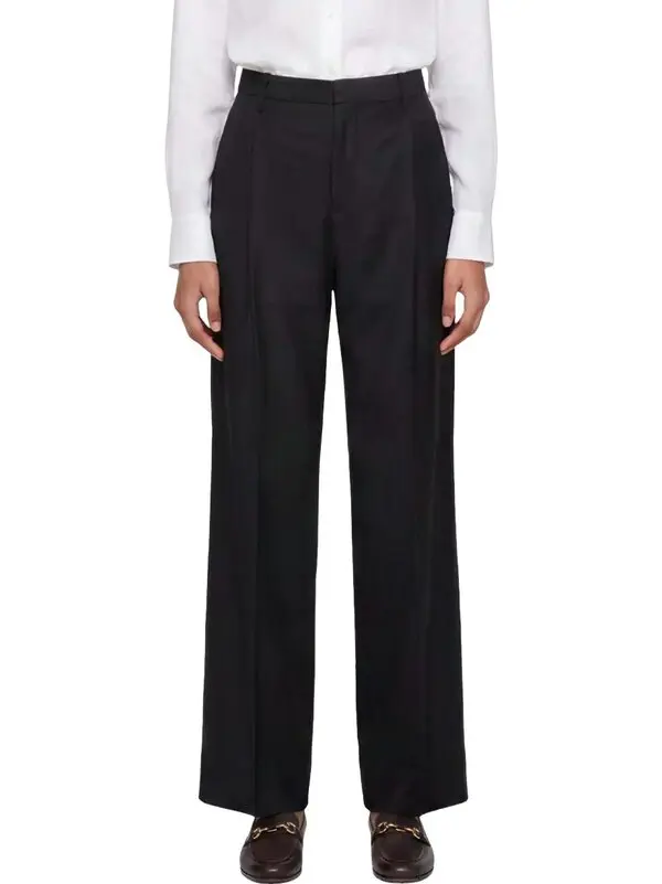 BRIGLIA 1949 Pressed-crease Wide-leg Trousers - Black