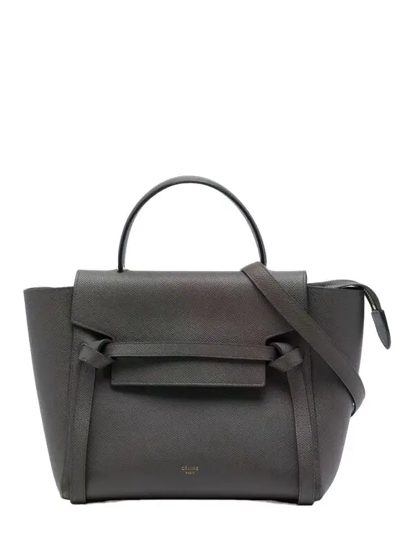 Celine 2017 Micro Grained Calfskin Belt Bag Satchel - Grey