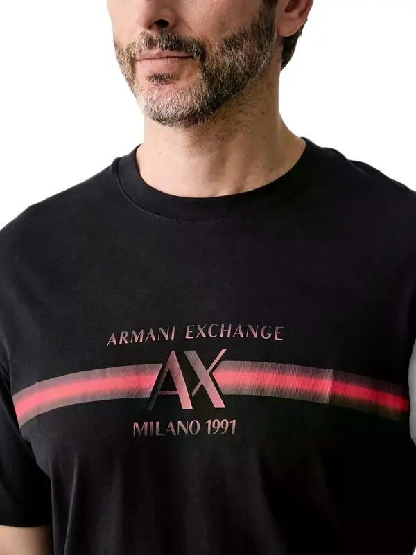 Armani Exchange Logo-print Crew-neck T-shirt - Black