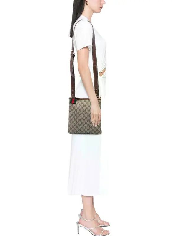 Gucci Gg Supreme Web Crossbody Bag - Neutrals