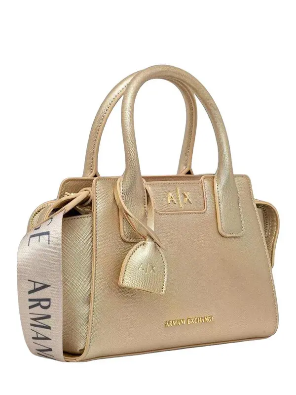 Armani Exchange Logo-plaque Cross-body Bag - Gold