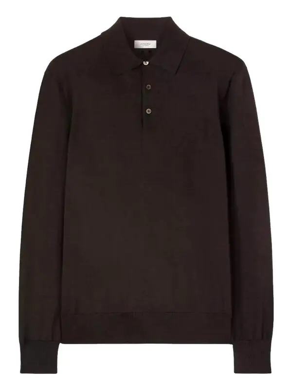 Agnona Long-sleeve Polo Shirt - Brown