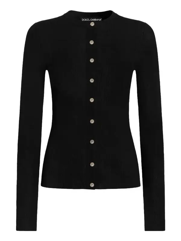 Dolce & Gabbana Cashmere Ribbed Cardigan - Black