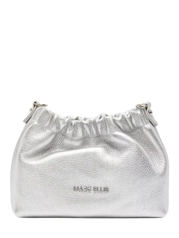 MARC ELLIS Helena Leather Ruched Cross Body Bag - Silver