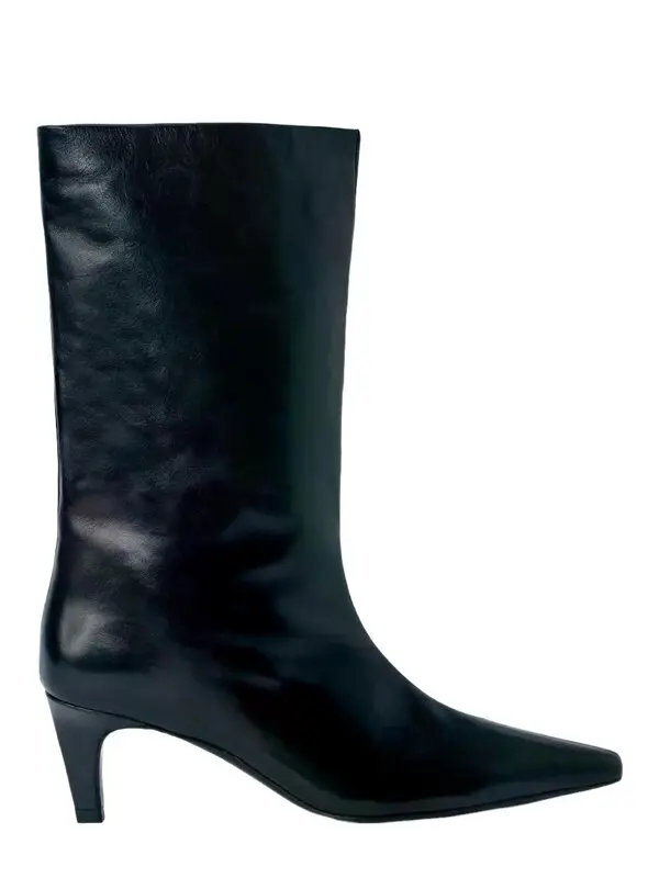 JUDE Cave Pointed-toe Leather Boots - Black