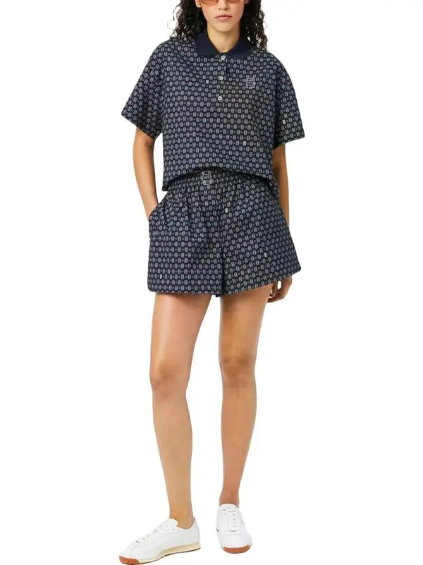 Lacoste Printed Oversized Shorts - Blue