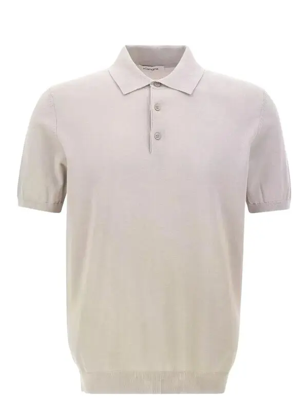 KANGRA Ribbed-trim Polo Shirt - Neutrals
