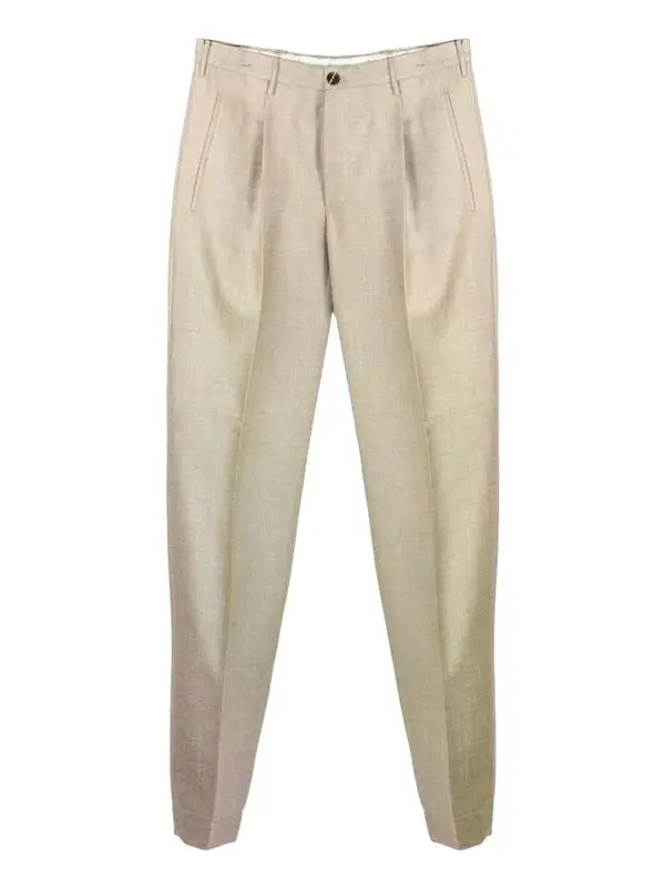 Incotex Mélange-effect Slim-fit Trousers - Neutrals