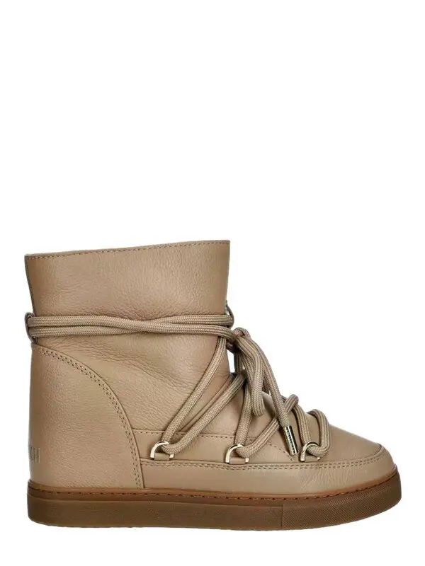 Inuikii Grained Leather Lace-up Ankle Boots - Neutrals