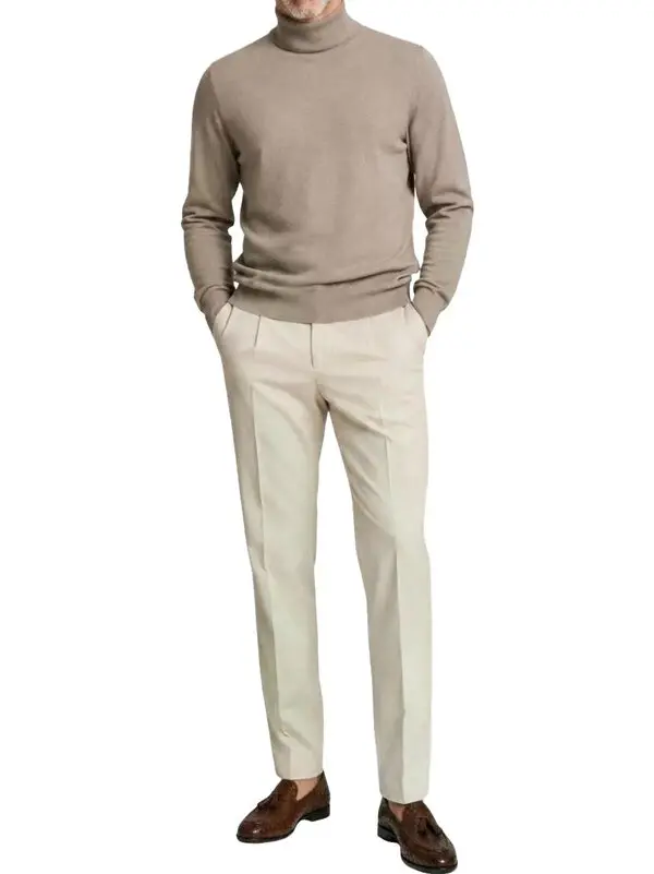 FRANZESE COLLECTION David Beckham Ribbed-knit Turtleneck Sweater - Neutrals