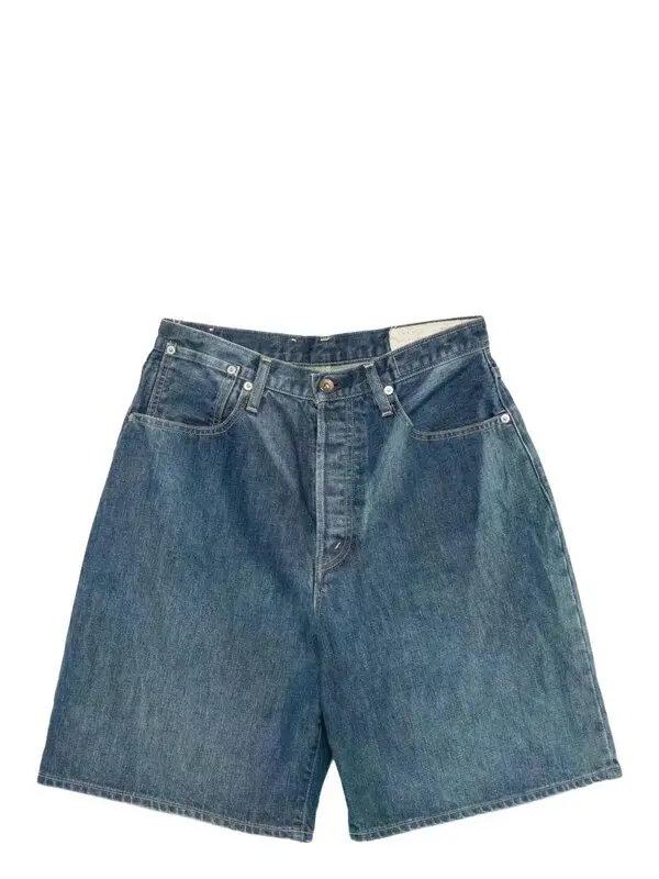 KURO Faded-effect Denim Shorts - Blue